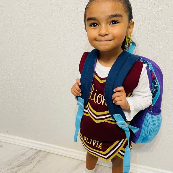 Maroon & Gold Cheer Uniform, Customized Cheerleading Uniform, Girls ...