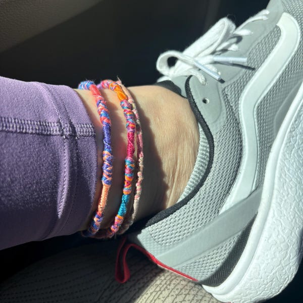 Knotted Friendship Bracelet/anklet | Skinny Bracelet/anklet | Beach ...