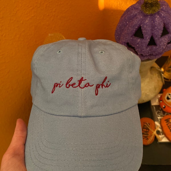Pi Beta Phi Handwriting Script Sorority Baseball Cap - Custom Color Hat ...