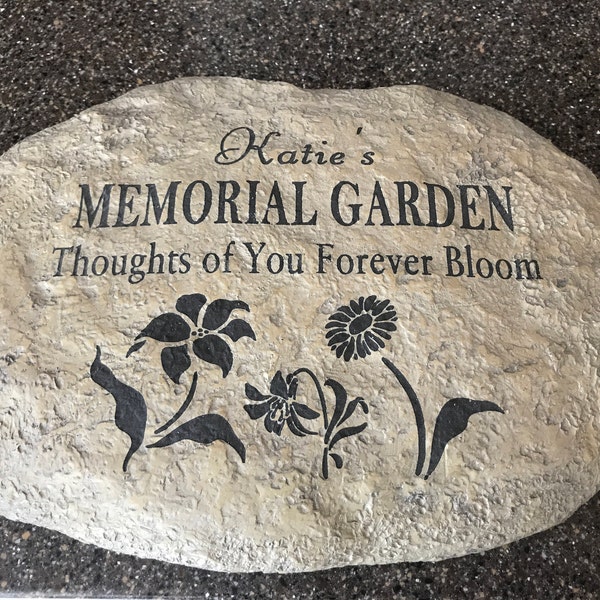 Memorial Garden Stone, Personalized Memorial Gift, Custom Sympathy ...