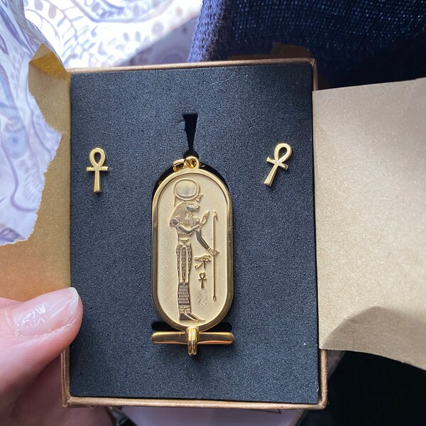 Egyptian Thoth Cartouche Necklace,egyptian Hieroglyphs Customizable ...