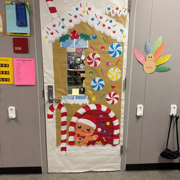 Gingerbread Christmas Classroom Door Decor Kit (printable PDF) - Etsy