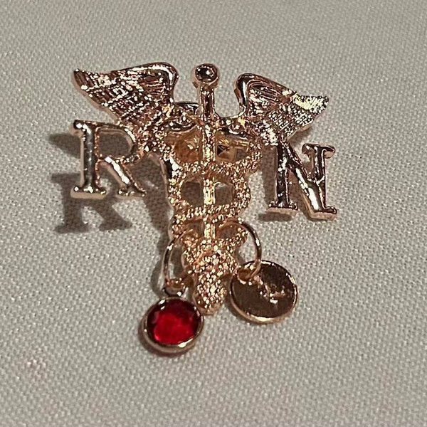 RN Pin - Stethoscope Pin - Crystal Nurse Pin - Custom Nurse Pin ...