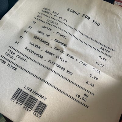 Custom Song Receipt Tote, Customizable Song Playlist Tote Bag, Custom ...