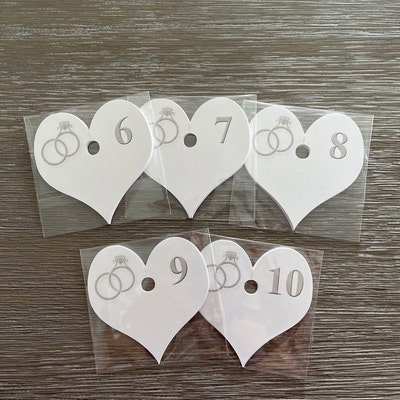 Flip Flop Size Tag for Wedding, Easy, No Knot Tying, Customizable Heart ...