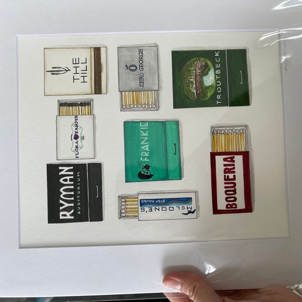Custom Matchbook Watercolor Painting - Etsy