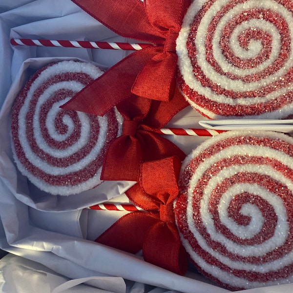 Red, White Fake Lollipop Christmas, Valentines Day Decorations ...