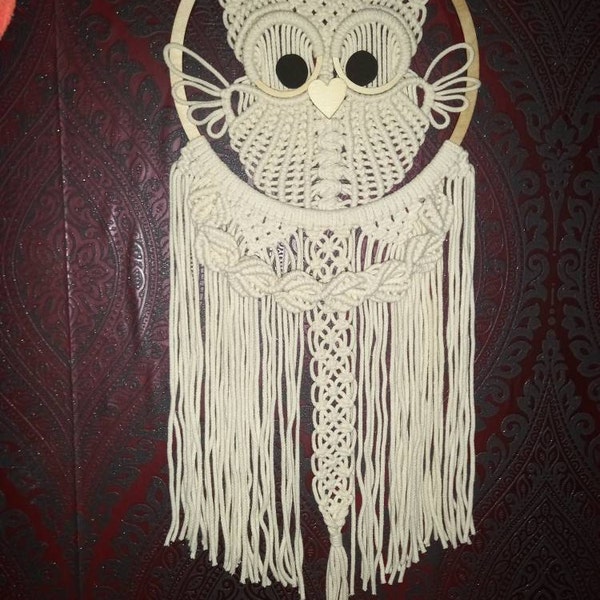 TUTORIAL PDF for Macrame Owl| Step by Step Guide| Cute Wall Hanging ...