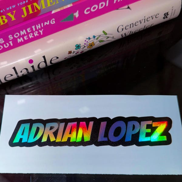 Personalized Cursive Name Sticker - Custom Colorful Text Decal Stickers ...