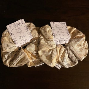 Aged Book Pages Cotton Scrunchie Book Cotton Hair Scunchie - Etsy