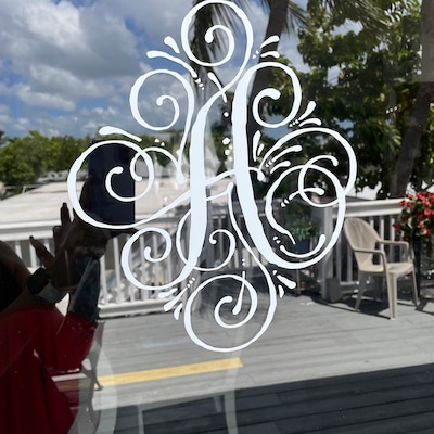 Front Door Monogram Decal, Storm Door Decal, Letter Monogram for Front ...