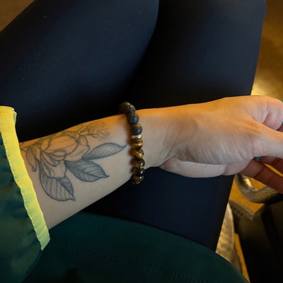 Tiger Eyes & Lava Rock Essential Oil Diffuser Bead High Quality Stretch ...