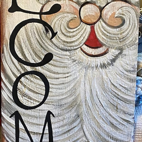 Winter Welcome Santa Sign, Santa Sign, Vertical Front Door Sign ...