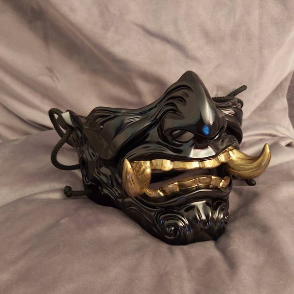Ghost of Tsushima Black Fanged Mask: Jin Sakai Cosplay, Polyurethane - Etsy