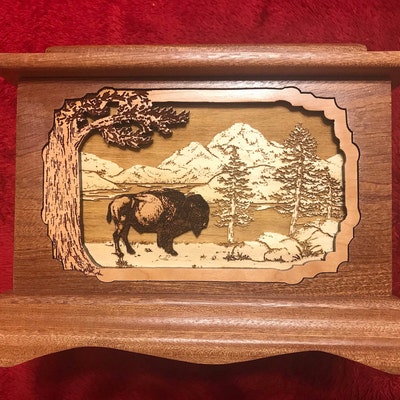Mahogany Bison Ambassador Wood Cremation Urn - Etsy
