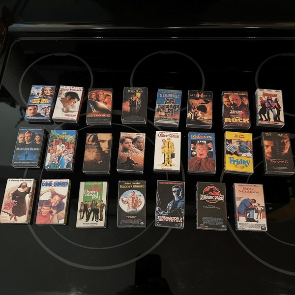 Retro VHS 90's Movies Mini Magnets Classic Cult Movies VHS Tape Covers ...