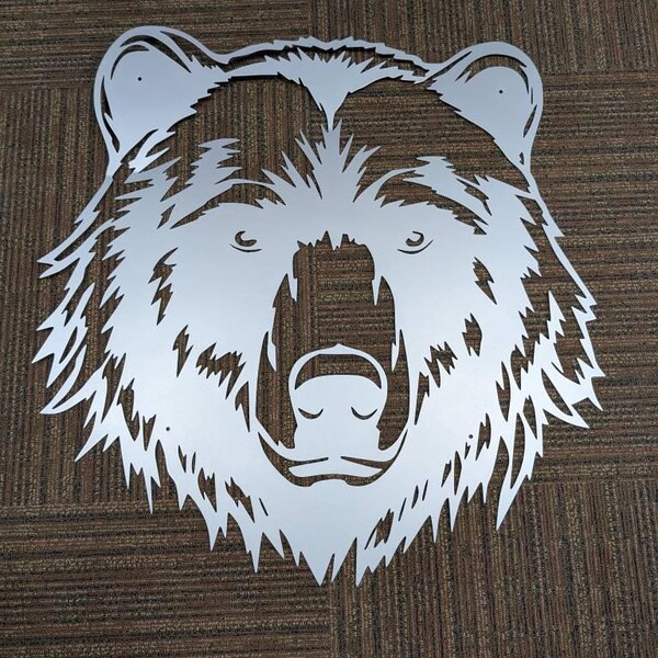 Bear Head Metal Wall Art: Black Steel Wildlife Decor - Etsy