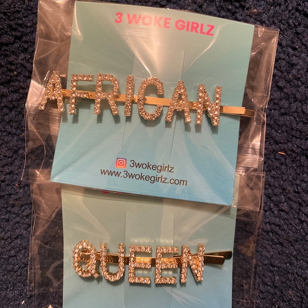 Gold or Silver Rhinestones Words Hairpins Hair Clips - Etsy