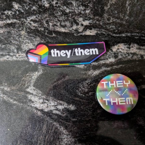 Personalized Pronouns Name Tag | Custom LGBTQ Pride Identity and ...