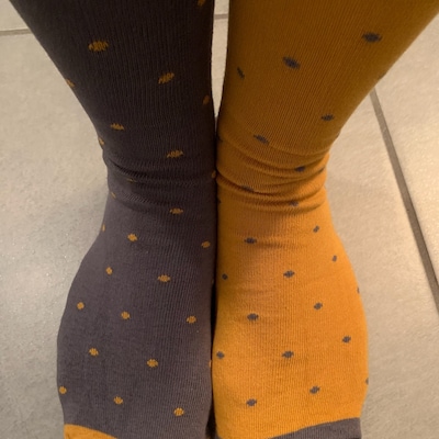 Men's Mustard Yellow Socks With Dots Crazy Cool Wedding - Etsy