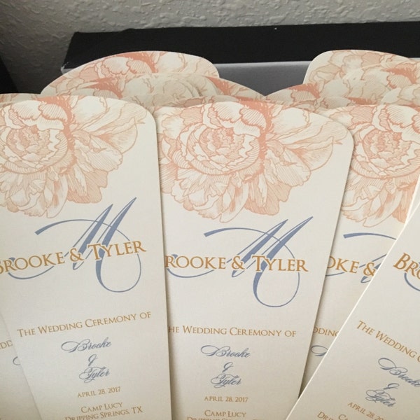Summer Wedding Program Fans, Shabby Chic Petal Fan Programs, Outdoor Fan Programs - Shabby Chic ...