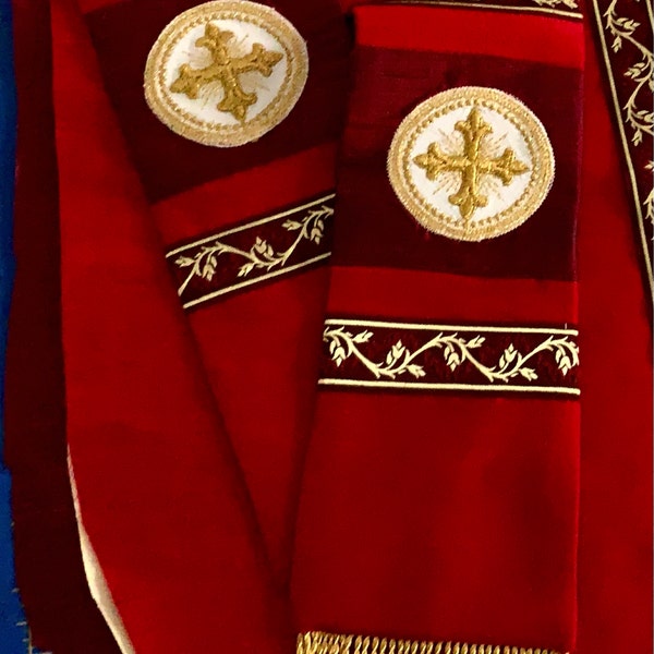 Jacquard Metallic Galloon Leaf & Cross Liturgical Ribbon Trims 2.5cm, 3 ...