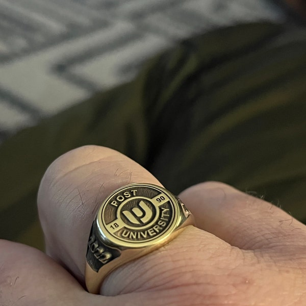 Solid Gold University Ring, Custom College Graduation Gift - Etsy