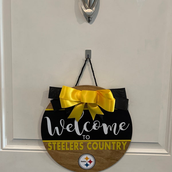 12" Kansas City Chiefs Wood Sign Football Door Sign NFL Wreath Football ...