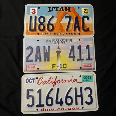 License Plate Pick Your State, All Authentic License Plates, Real ...