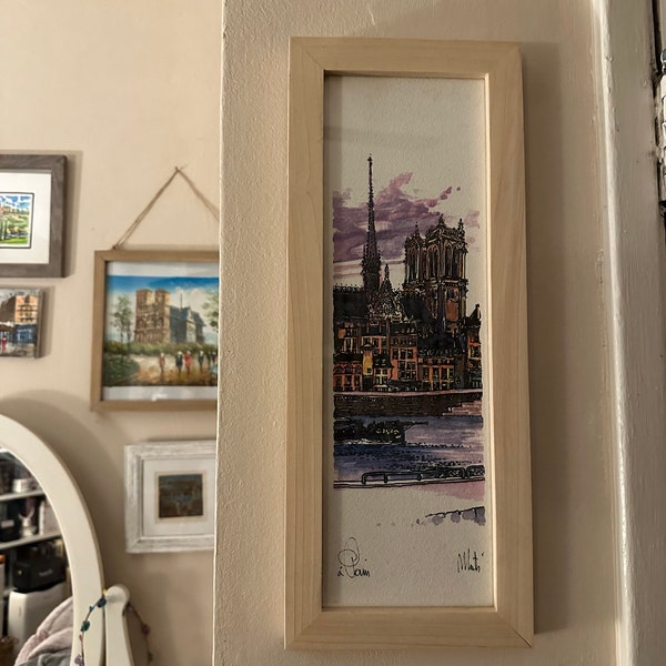 Panoramic Picture Frame in 1x1 Flat Style and Solid Natural Wood Tone ...