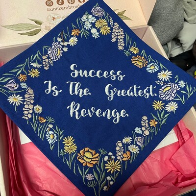 Embroidered Wildflower Graduation Cap Topper Graduation Cap Topper ...