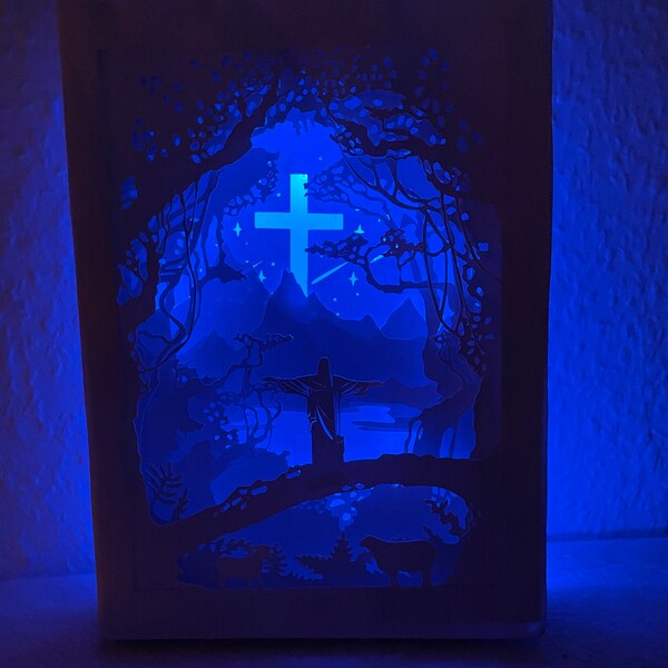 3D Jesus Silhouette Shadow Box Template, Cricut SVG, Laser Cut Files - Etsy