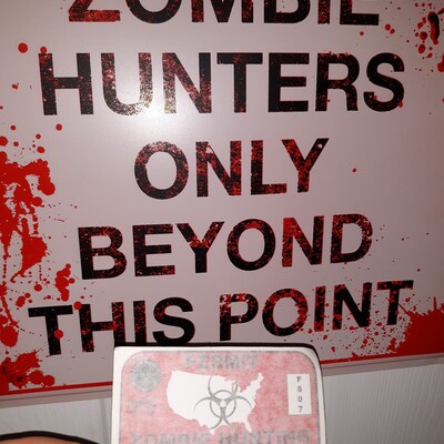 United States Zombie Hunting Permit License Vinyl Sticker Undead 3M ...