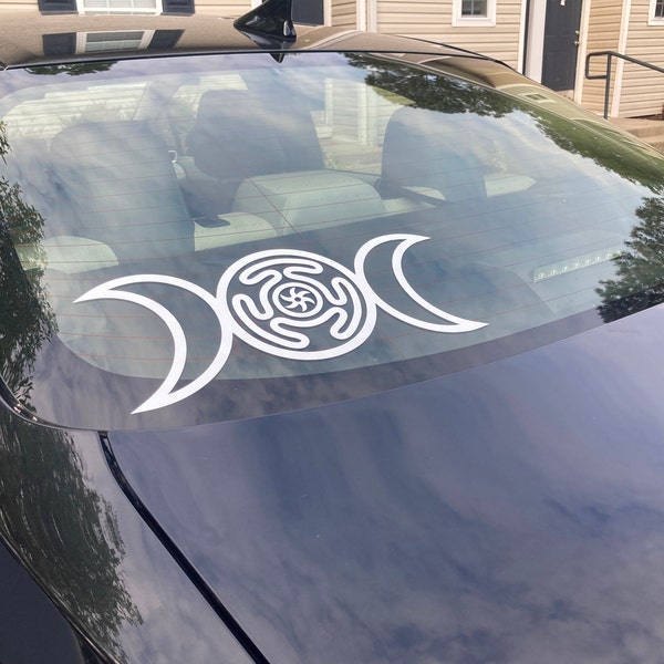 Triple Goddess Hecate Vinyl CAR DECAL, Pagan Wiccan Art, Triple Moon ...
