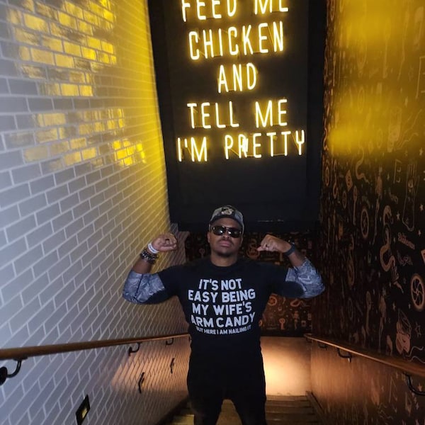 Funny Husband Shirt From Wife, It's Not Easy Being My Wife Arm Candy ...