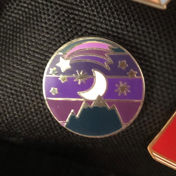 Night Sky Enamel Pin Badge - Ombre Pin, Purple Lapel Pin, Starry Sky - Etsy