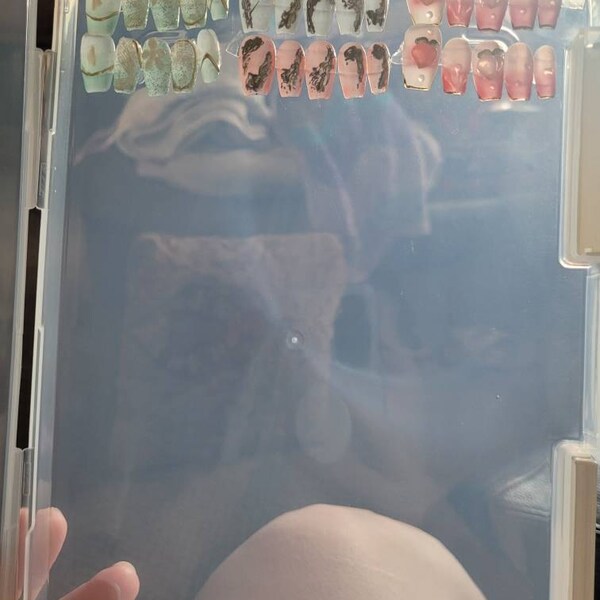 Press on Nail Storage Box Organize Fake Nail Set Acrylic Box Glue on ...