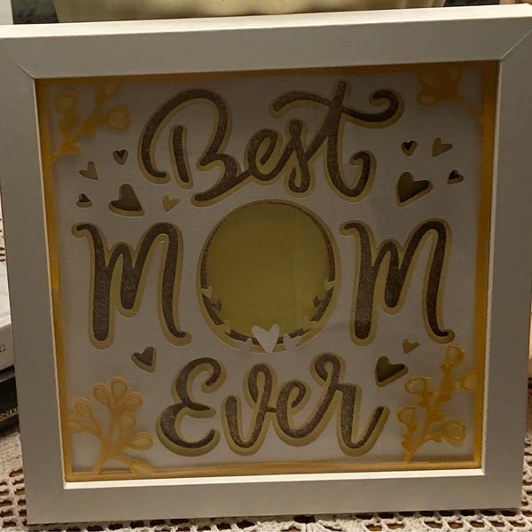 3D Best Mom Ever Shadow Box With Custom Photo, Mothers Day Shadow Box ...