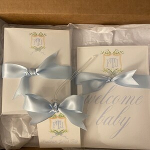 Welcome Baby Gift Set // Milestone Cards // Diaper Bag Tag // Notecards ...