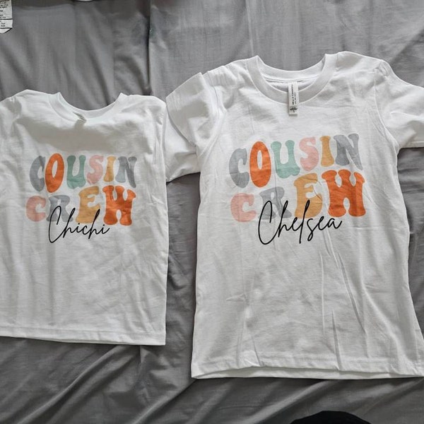 Personalized Groovy Cousin Crew Kids Shirt Retro Custom Matching Cousins Shirts Cousin Trip Boho ...