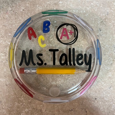 Teacher Appreciation Gift Custom, Teacher Coaster, Epoxy Resin Art ...