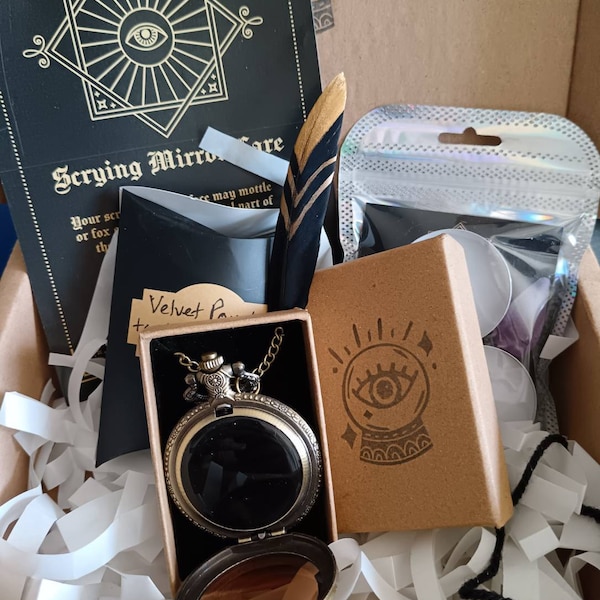 Foresight Scrying Mirror. Acrylic Face. Pocket Black Scrying Mirror ...