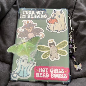 Hot Girls Read Books Sticker Holographic Waterproof Kindle Laptop Funny ...