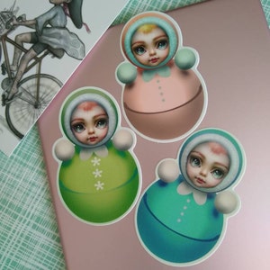 Roly Poly Sticker Set 3 Vinyl Silkscreen Stickers by Mab - Etsy
