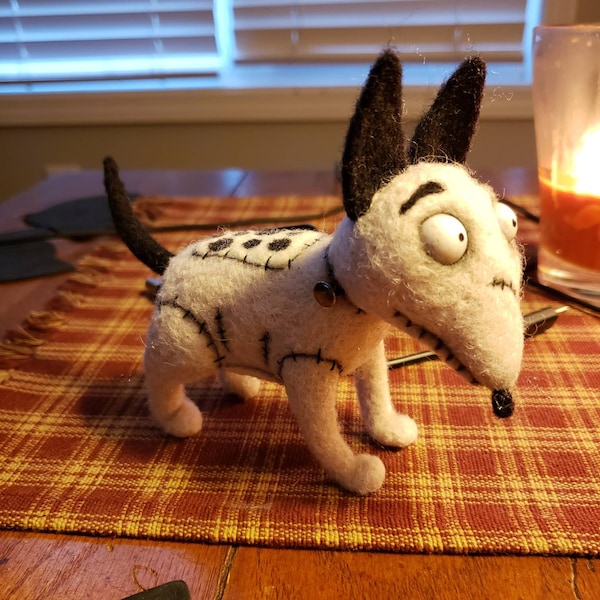 Sparky Frankenweenie. Needle Felted Sparky. Frankenstein Tim Burton ...