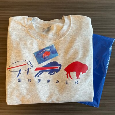 Lets Go Buffalo Pattern Blue Crewneck Sweatshirt Buffalo - Etsy