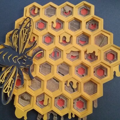 Bee and Honeycomb, Dripping With Honey SVG, DXF, Cutting File - Etsy