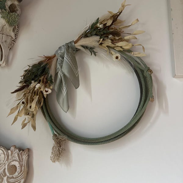 Rope Wreath, Western Wreath, Lariat Wreath, Lasso Wreath, Western ...