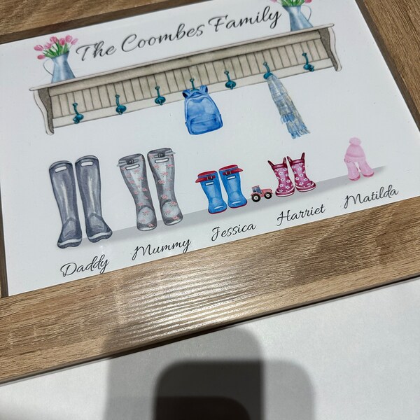 Our Family Print, Personalised Welly Boot Print, Custom Family ...