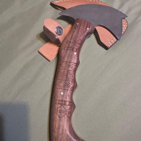 Hand-forged Viking Battle Axe – Custom Carbon Steel Axe With Engraved ...